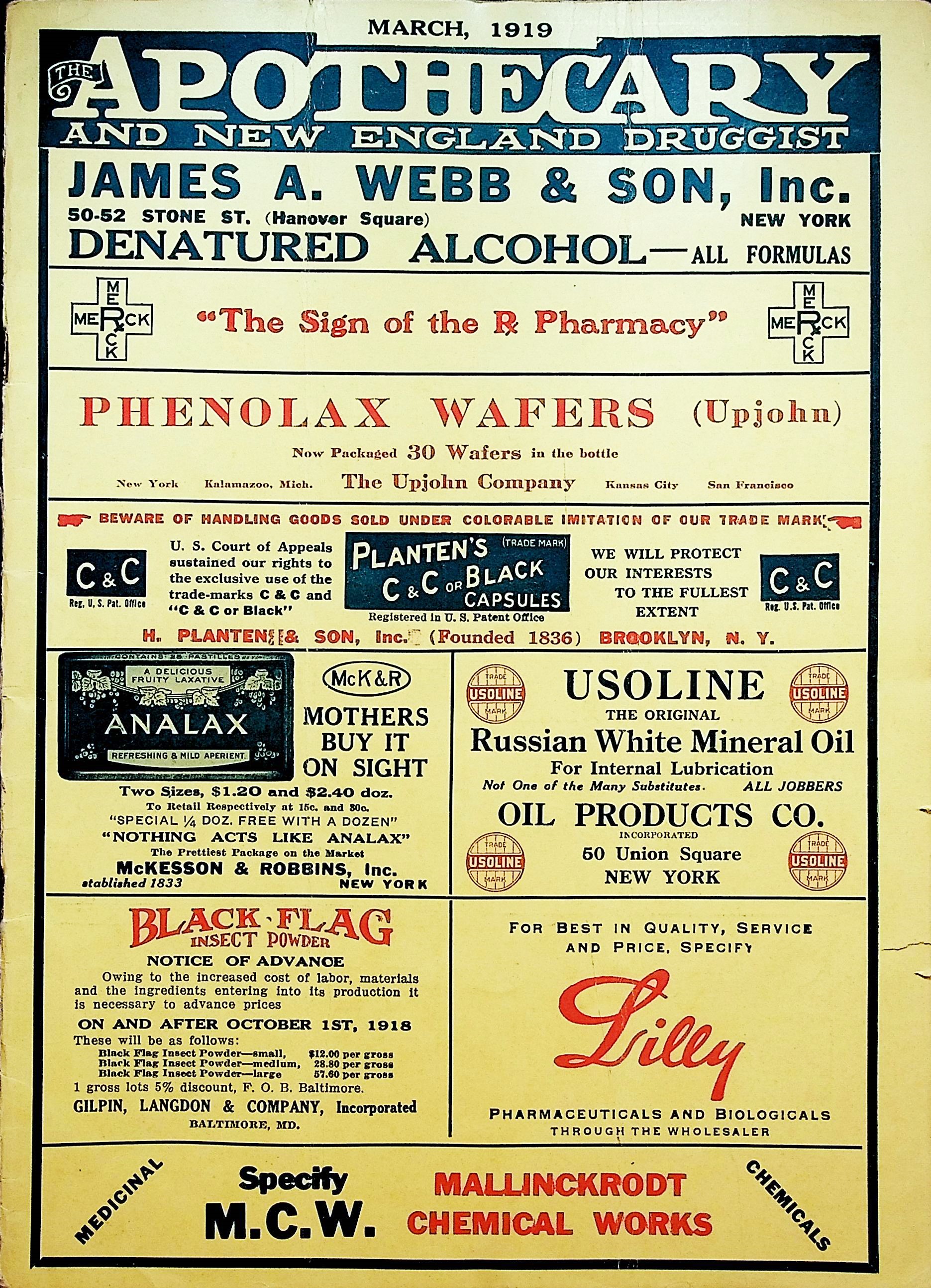 Parke, Davis & Co. advertisement in The Apothecary and New England ...