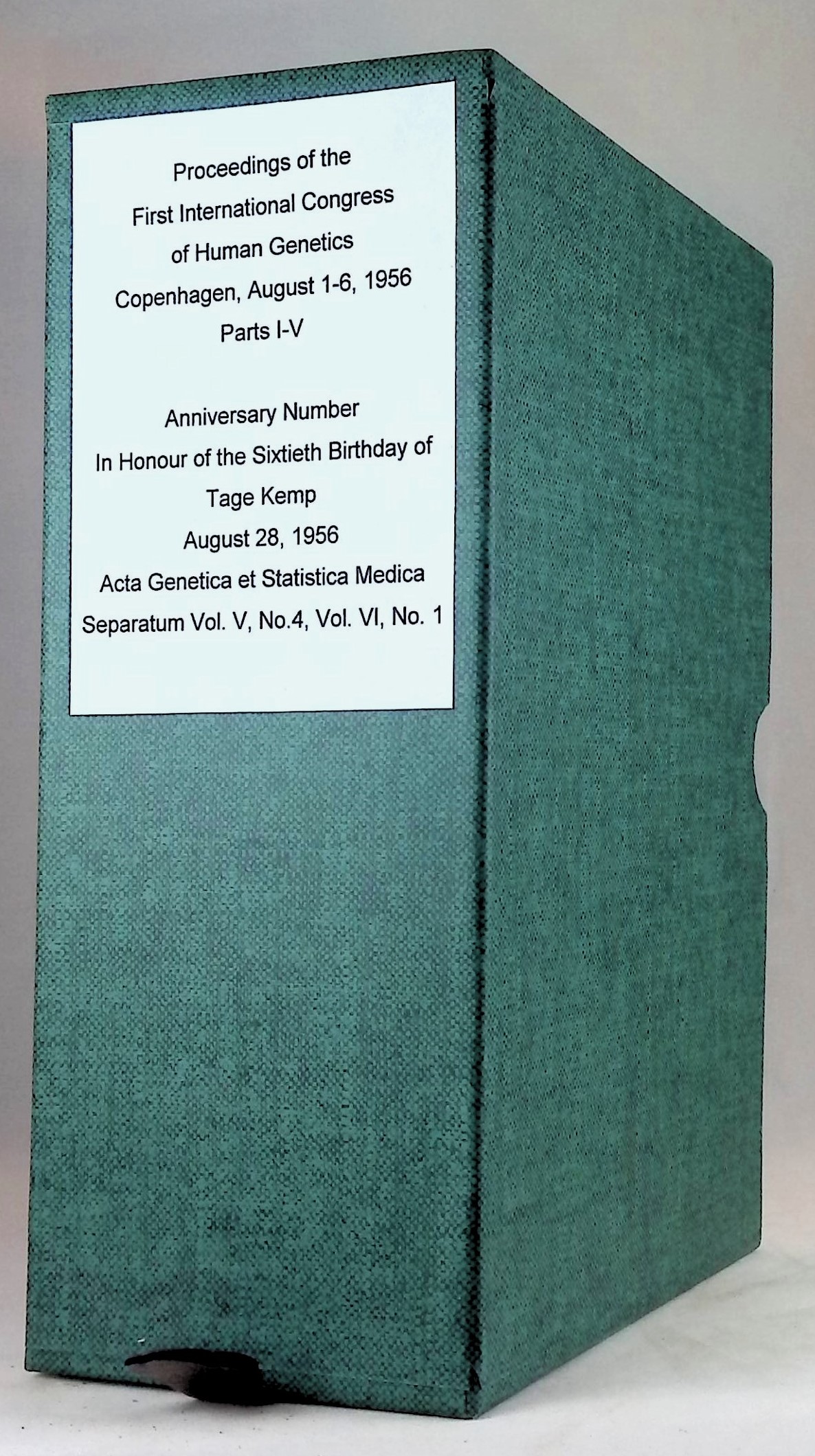Proceedings of the First International Congress of Human Genetics ...