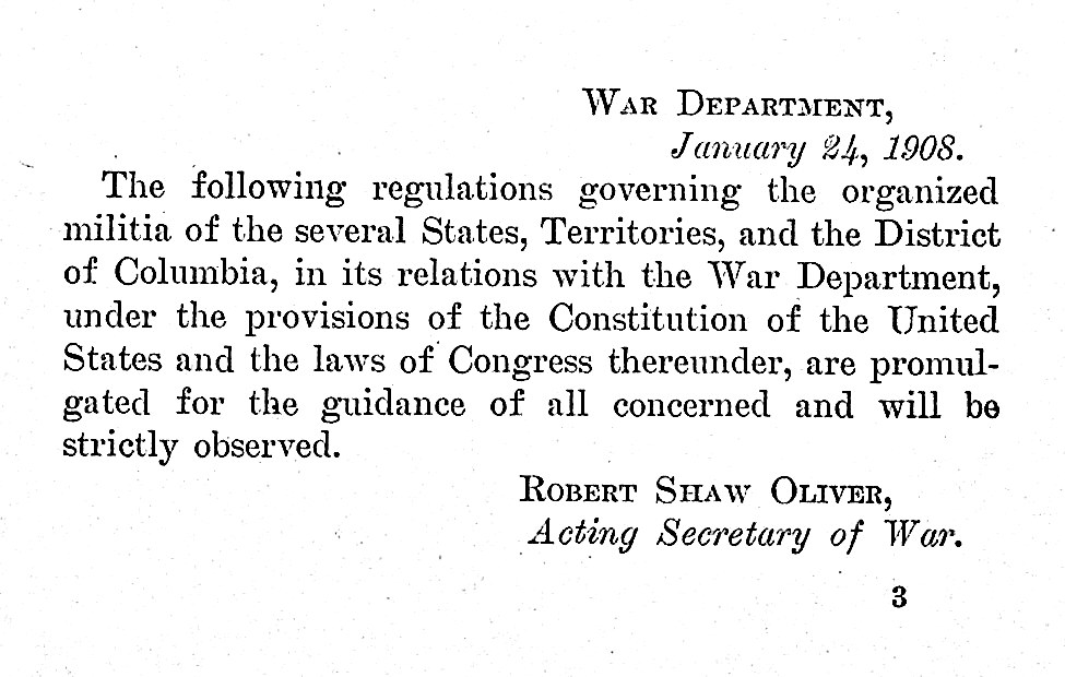 Regulations of the War Department governing the Organized Militia under ...