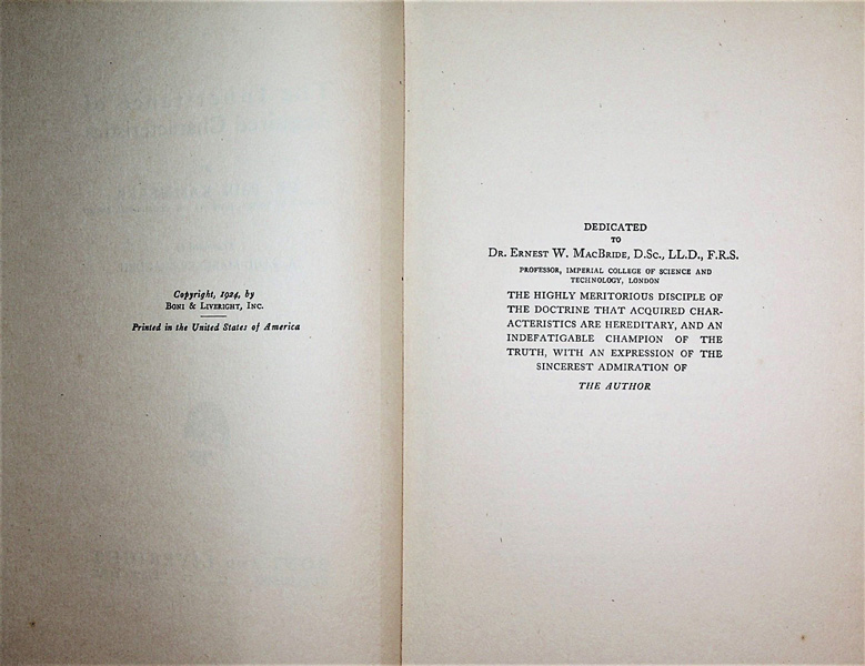 The Inheritance of Acquired Characteristics